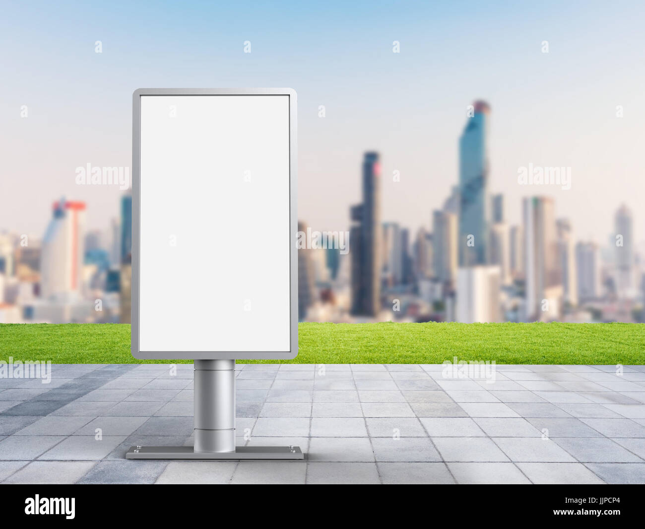 3d rendering vertical billboard on cityscape background Stock Photo - Alamy
