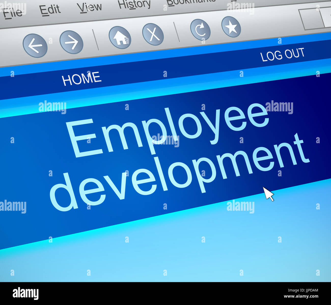 3d Illustration depicting a computer screen capture with an employee ...