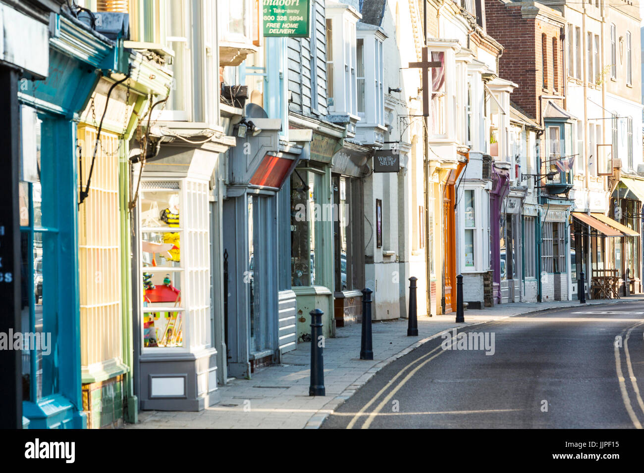 A view looking east down Whitstable High Street Stock Photo - Alamy