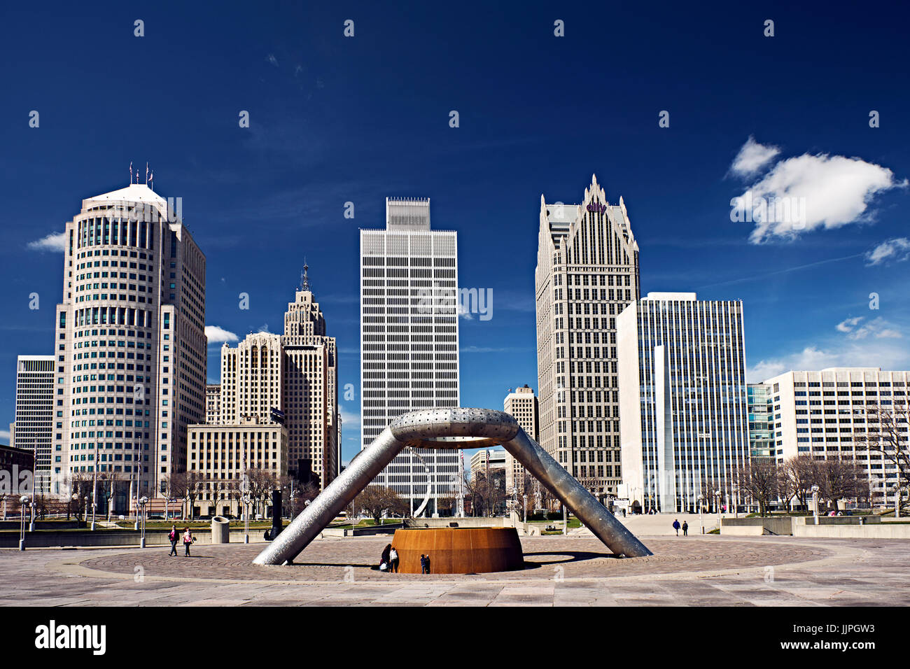 Detroit city landscape hi-res stock photography and images - Alamy