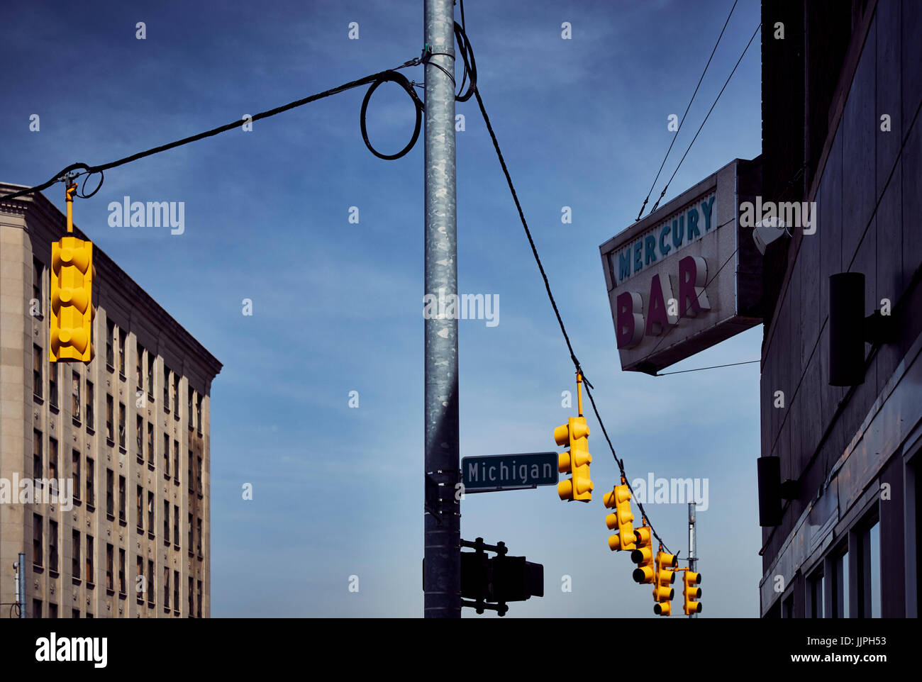 Street scene in Detroit Stock Photo - Alamy