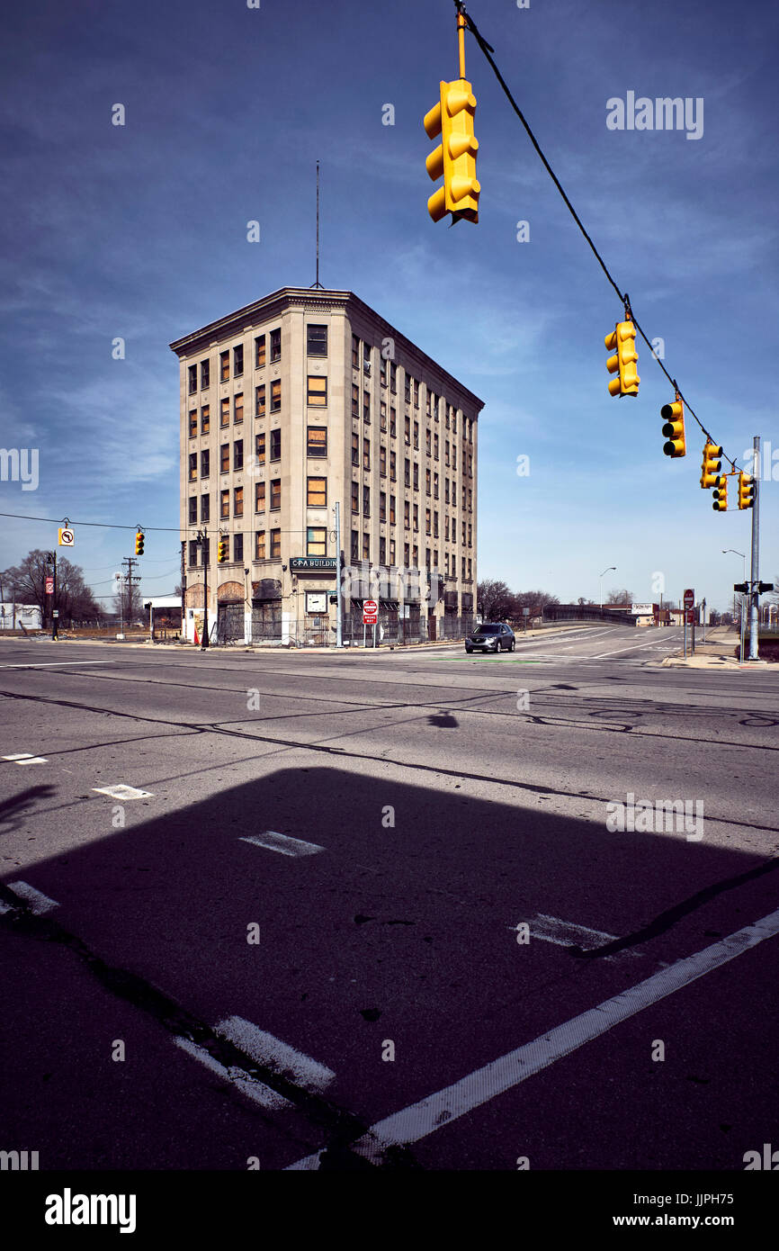 Street scene in Detroit Stock Photo - Alamy