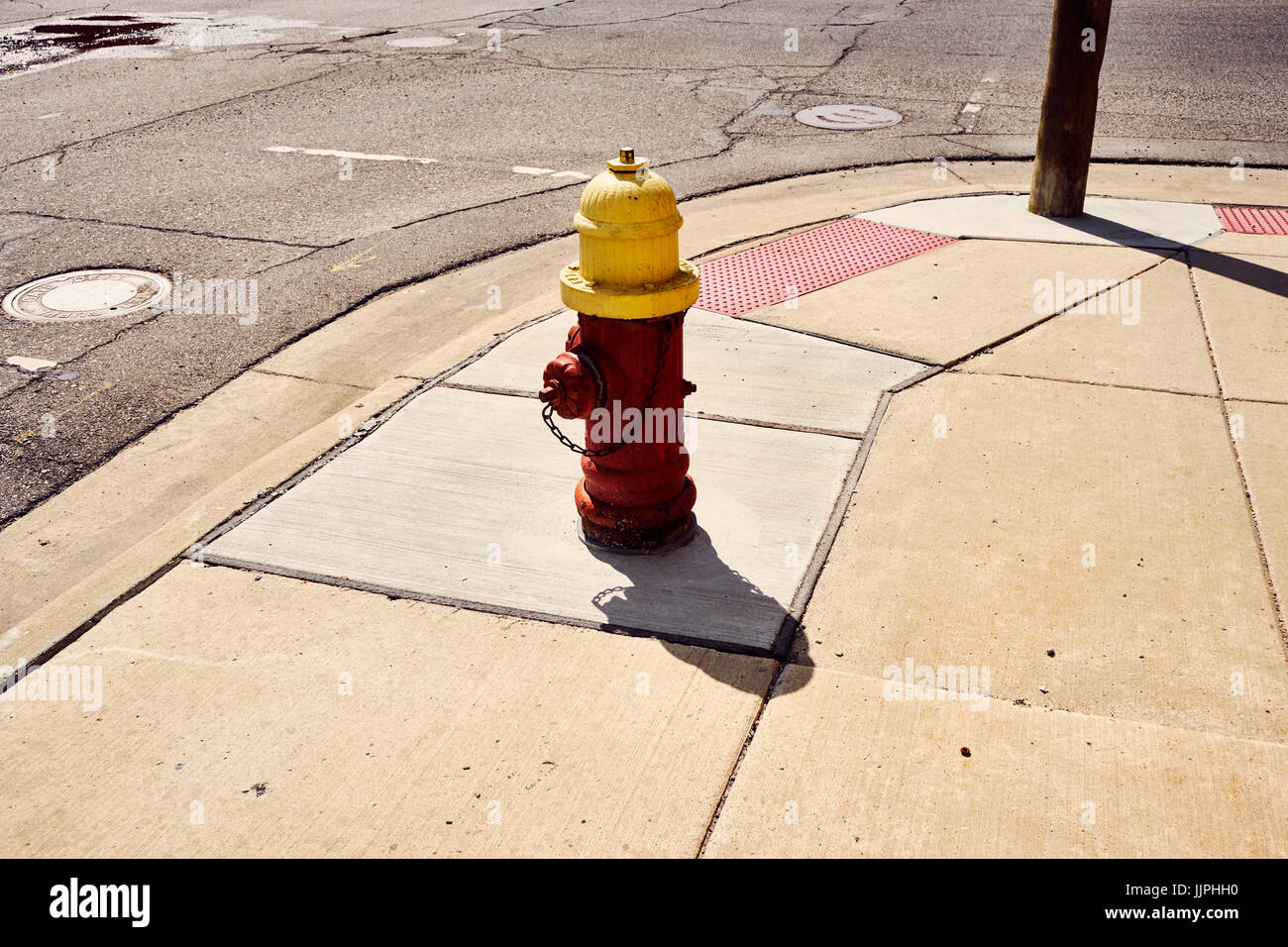 Fire hydrant on street corner in Michigan Stock Photo - Alamy