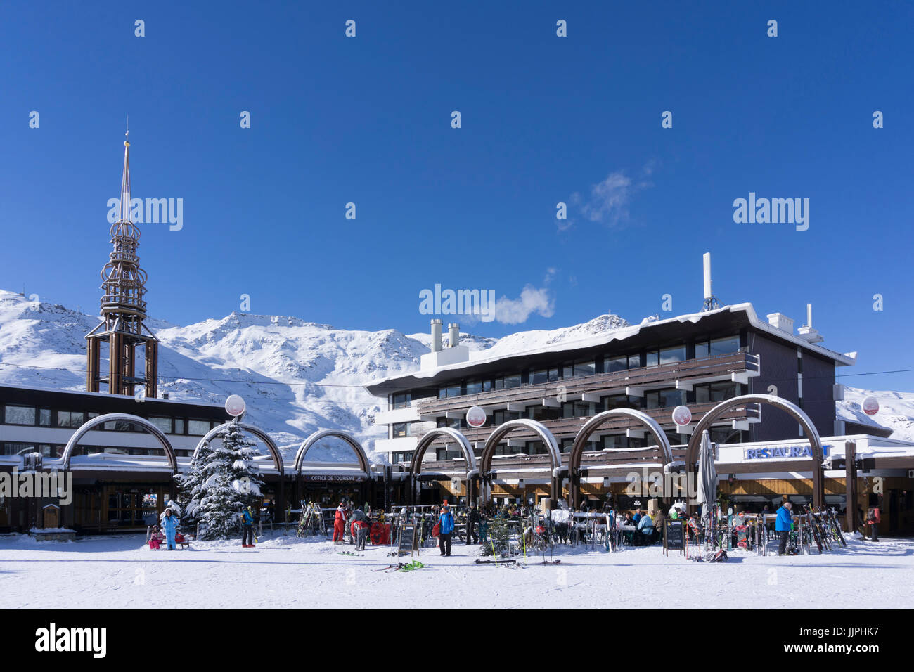Commercial centre of Les Menuires Stock Photo - Alamy