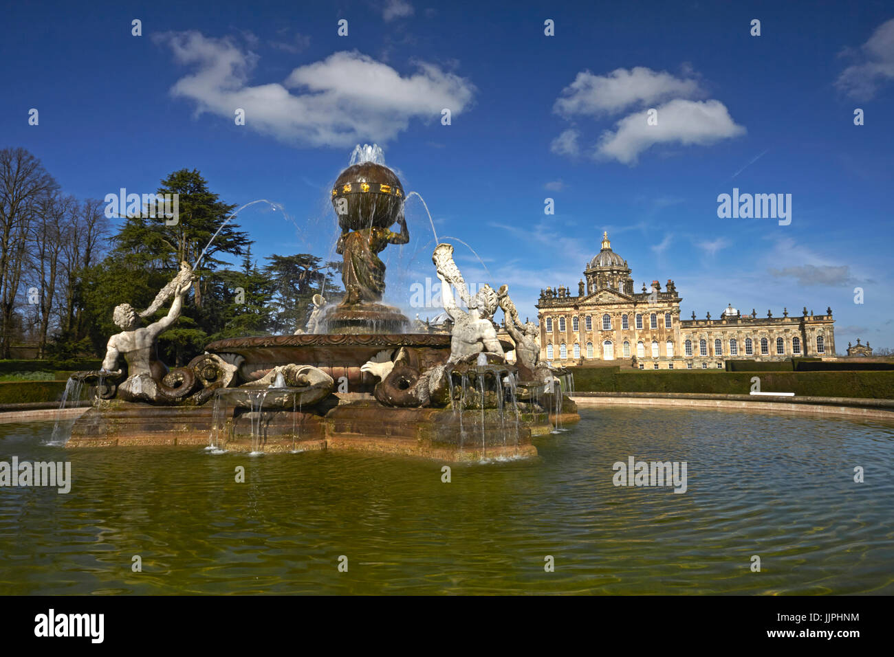 Castle Howard from the Atlas Fountain Stock Photo - Alamy