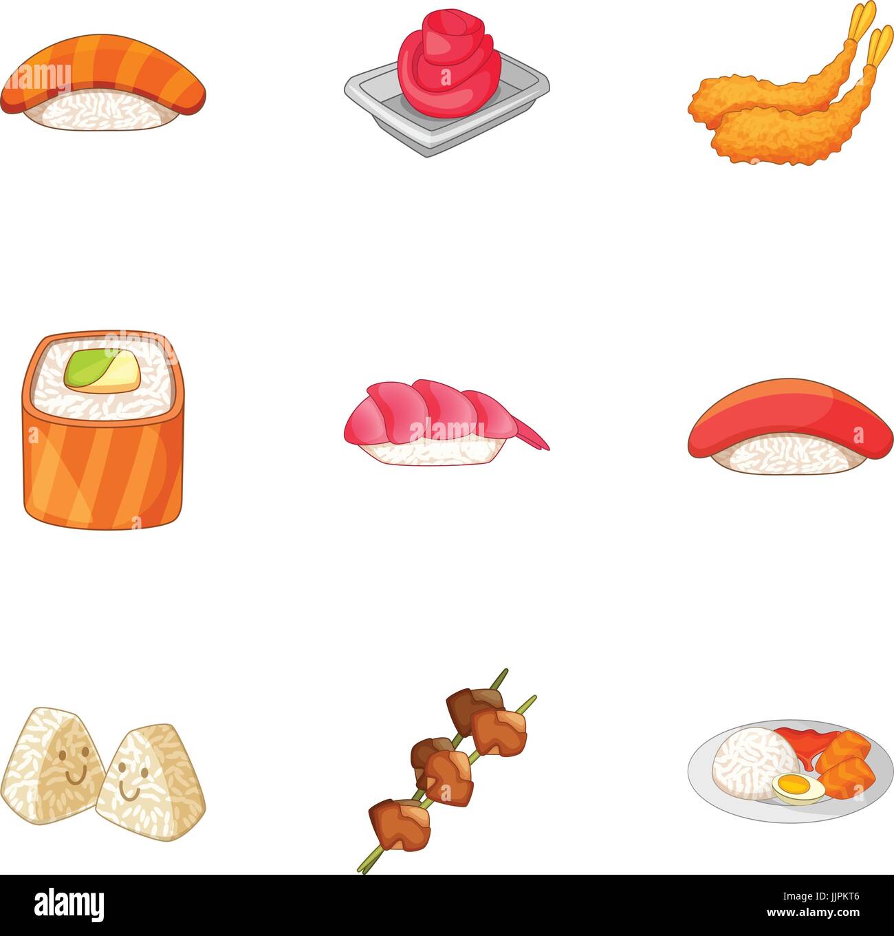 Japanese dishes icons set, cartoon style Stock Vector Image & Art - Alamy