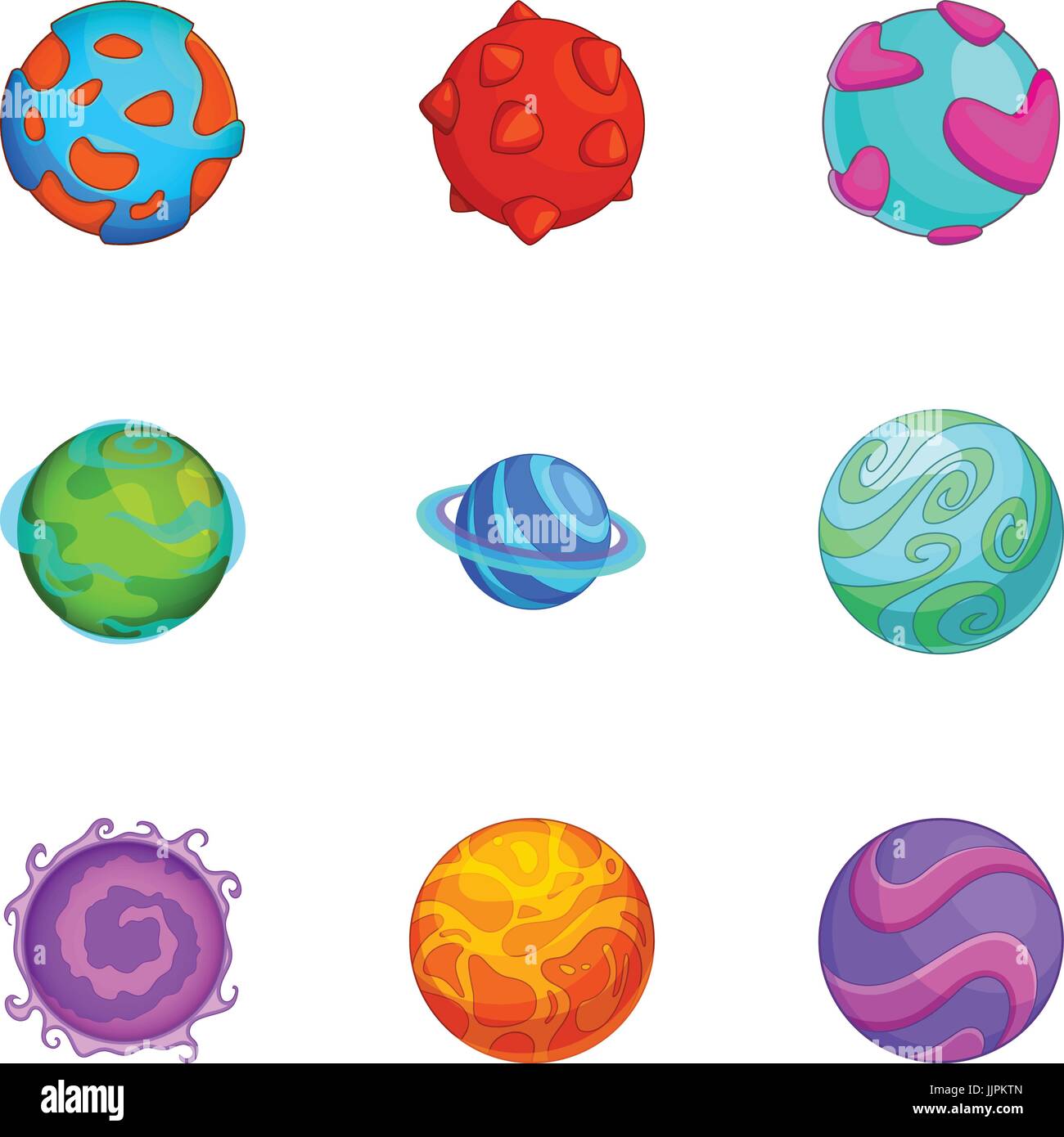 Various comic planets icons set, cartoon style Stock Vector Image & Art ...