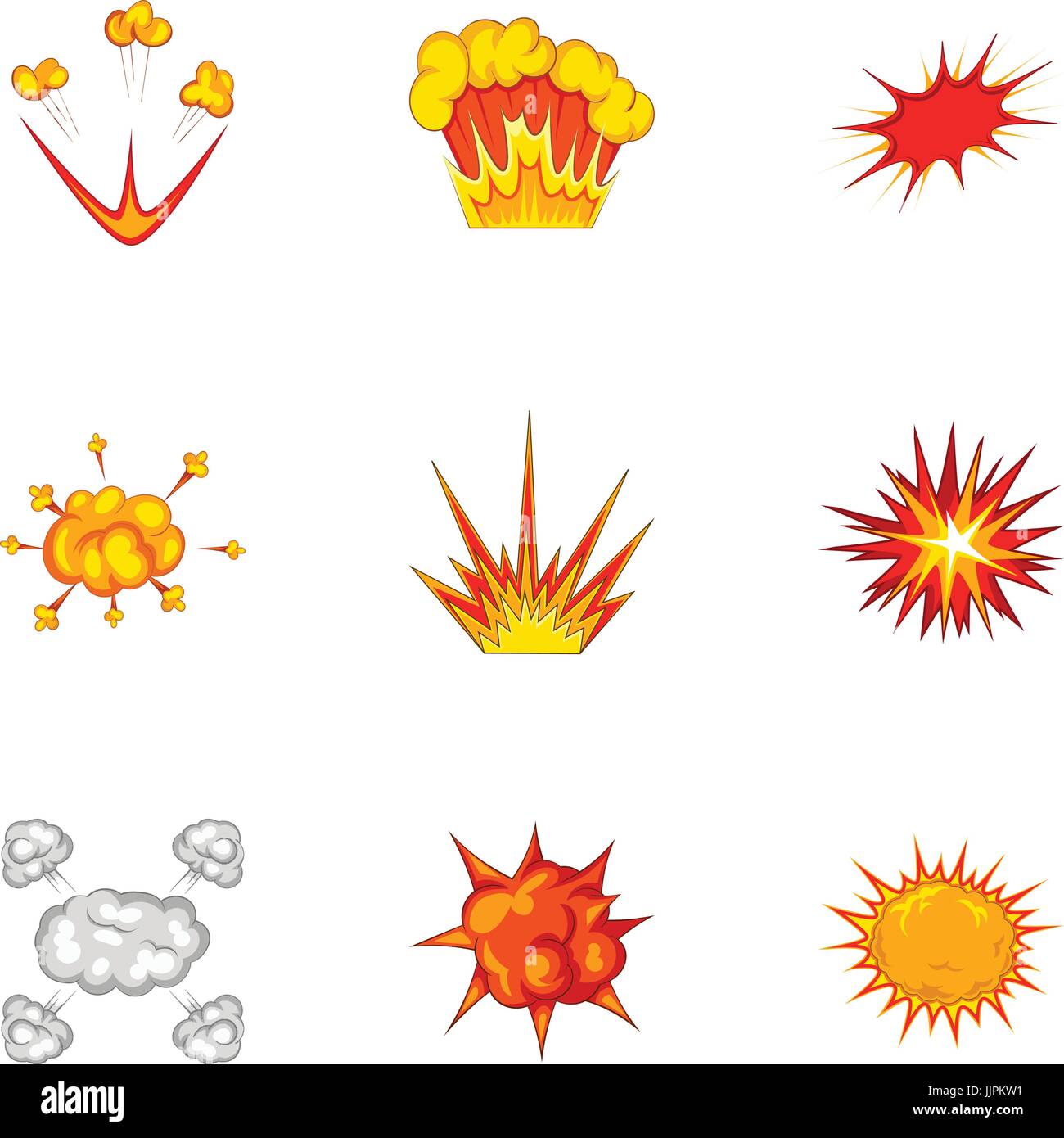 Explosion effect icons set, cartoon style Stock Vector Image & Art - Alamy