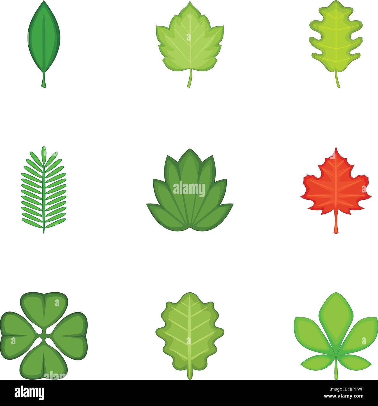 Leaves icons set, cartoon style Stock Vector Image & Art - Alamy