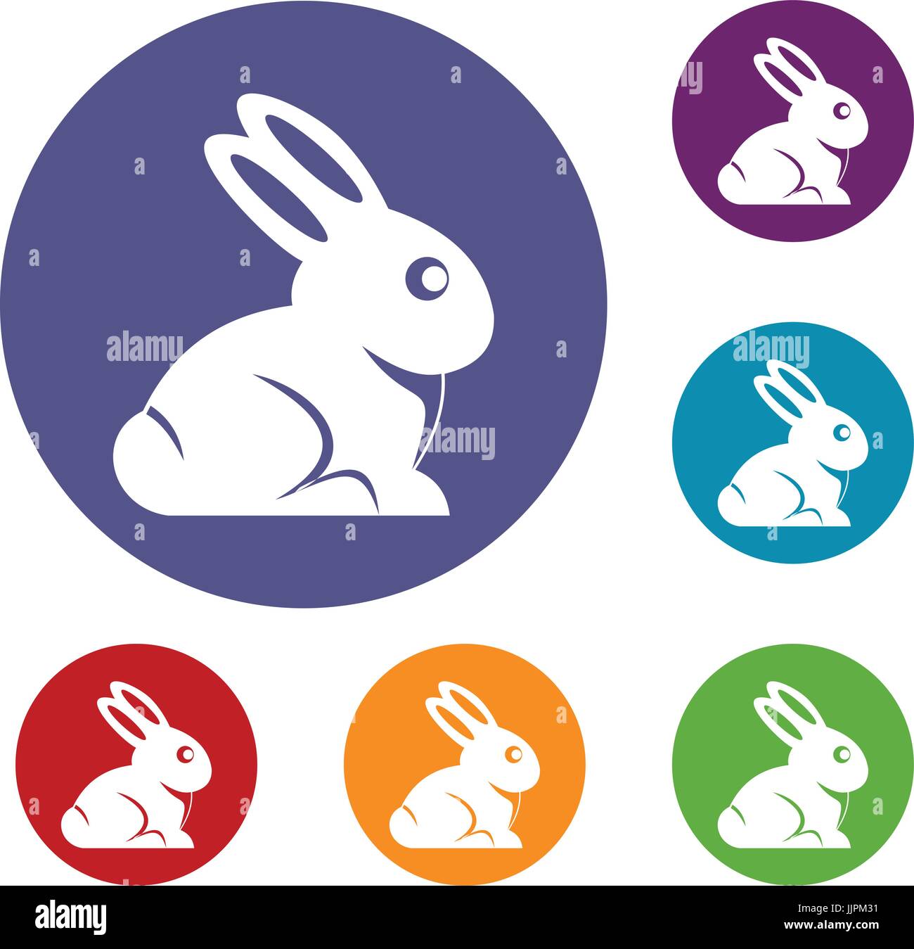 Easter bunny icons set Stock Vector Image & Art - Alamy