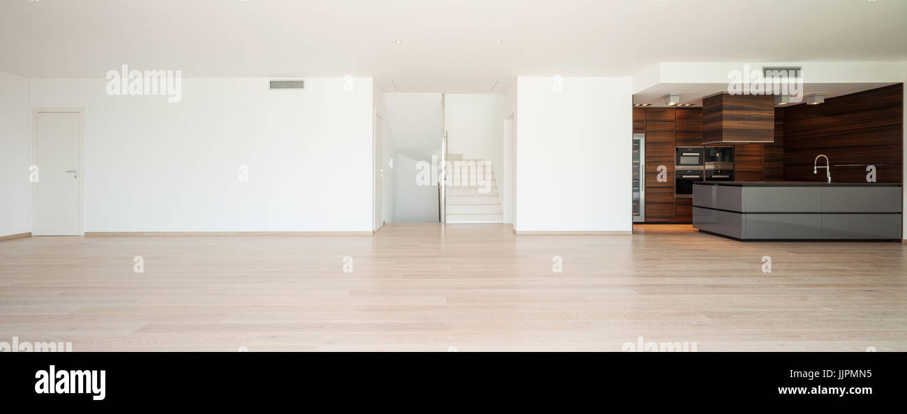 Empty room, wide kitchen Stock Photo - Alamy