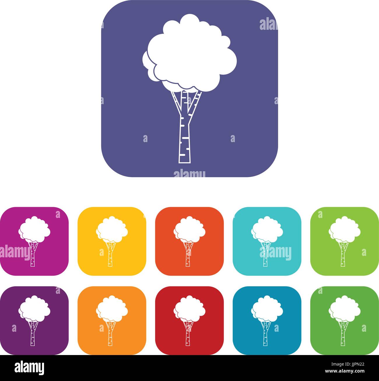 Birch icons set Stock Vector Image & Art - Alamy
