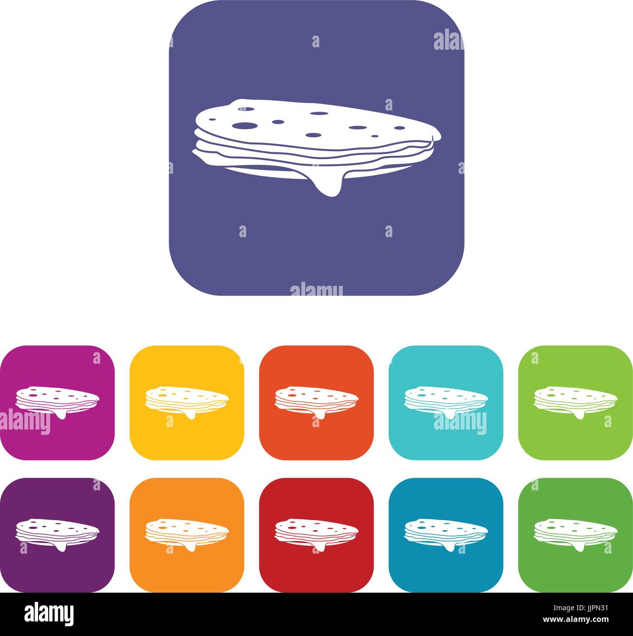 Stack of pancakes icons set Stock Vector Image & Art - Alamy