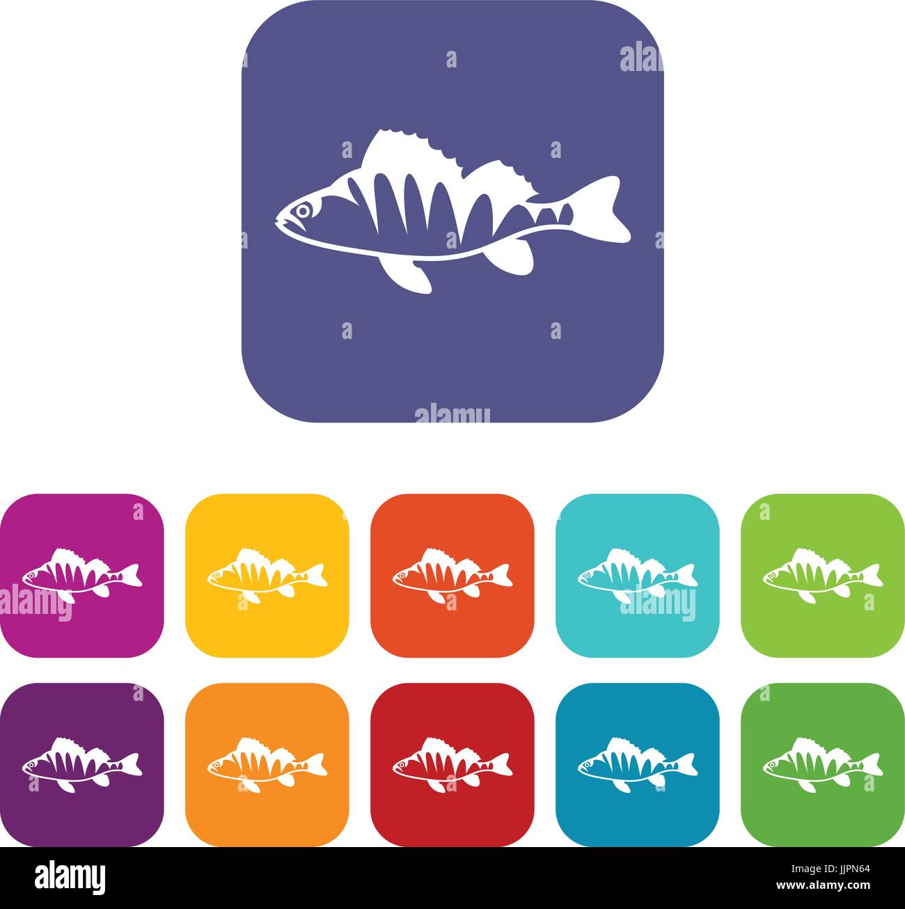 European perch, Perca fluviatilis icons set Stock Vector Image & Art ...