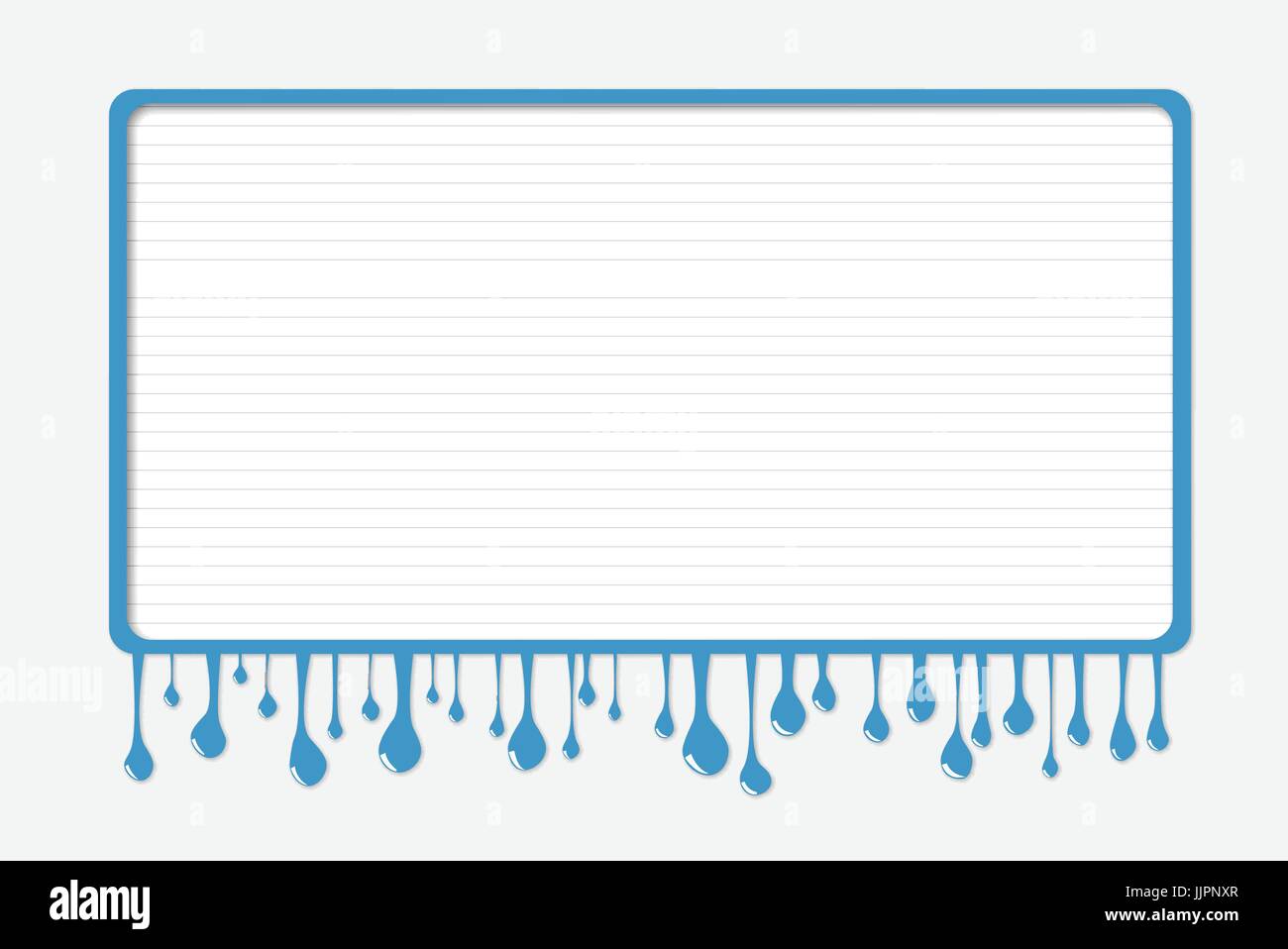 White ruled, striped copy paper, vector frame, text box with water ...