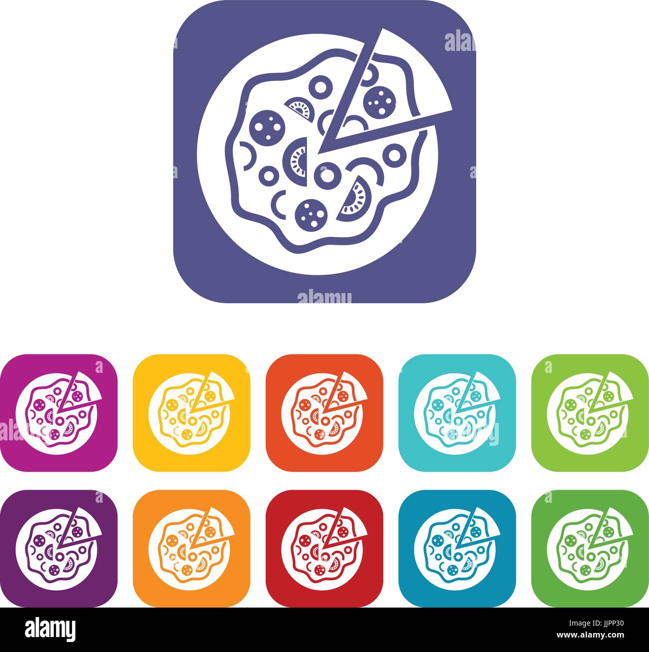 Pizza food icons set Stock Vector Image & Art - Alamy