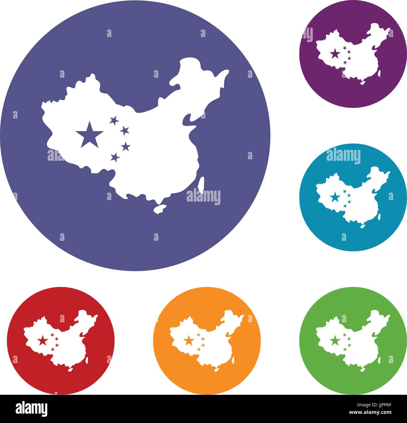 Map of China icons set Stock Vector Image & Art - Alamy