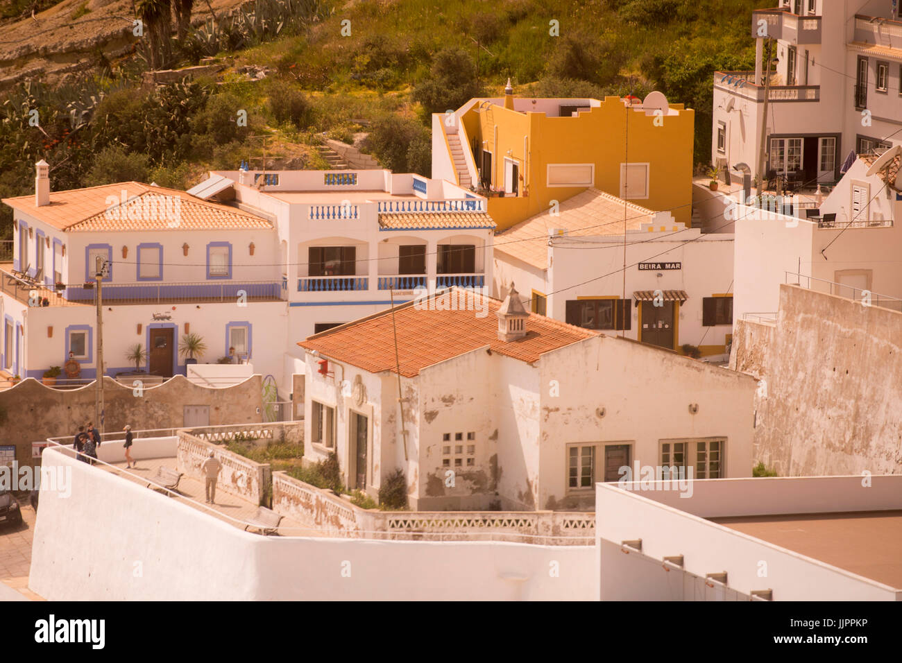 the village of Burgau at the Algarve of Portugal in Europe Stock Photo ...
