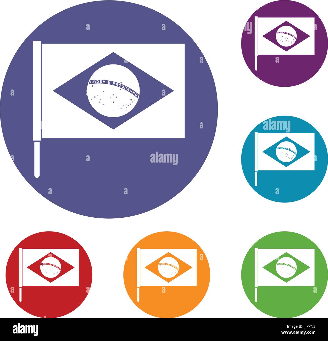 Flag of Brazil icons set Stock Vector Image & Art - Alamy