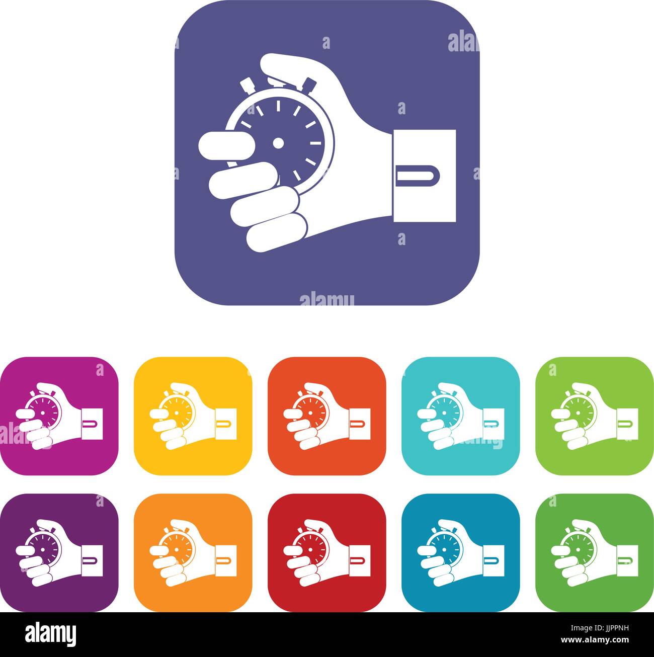 Hand holding stopwatch icons set Stock Vector Image & Art - Alamy