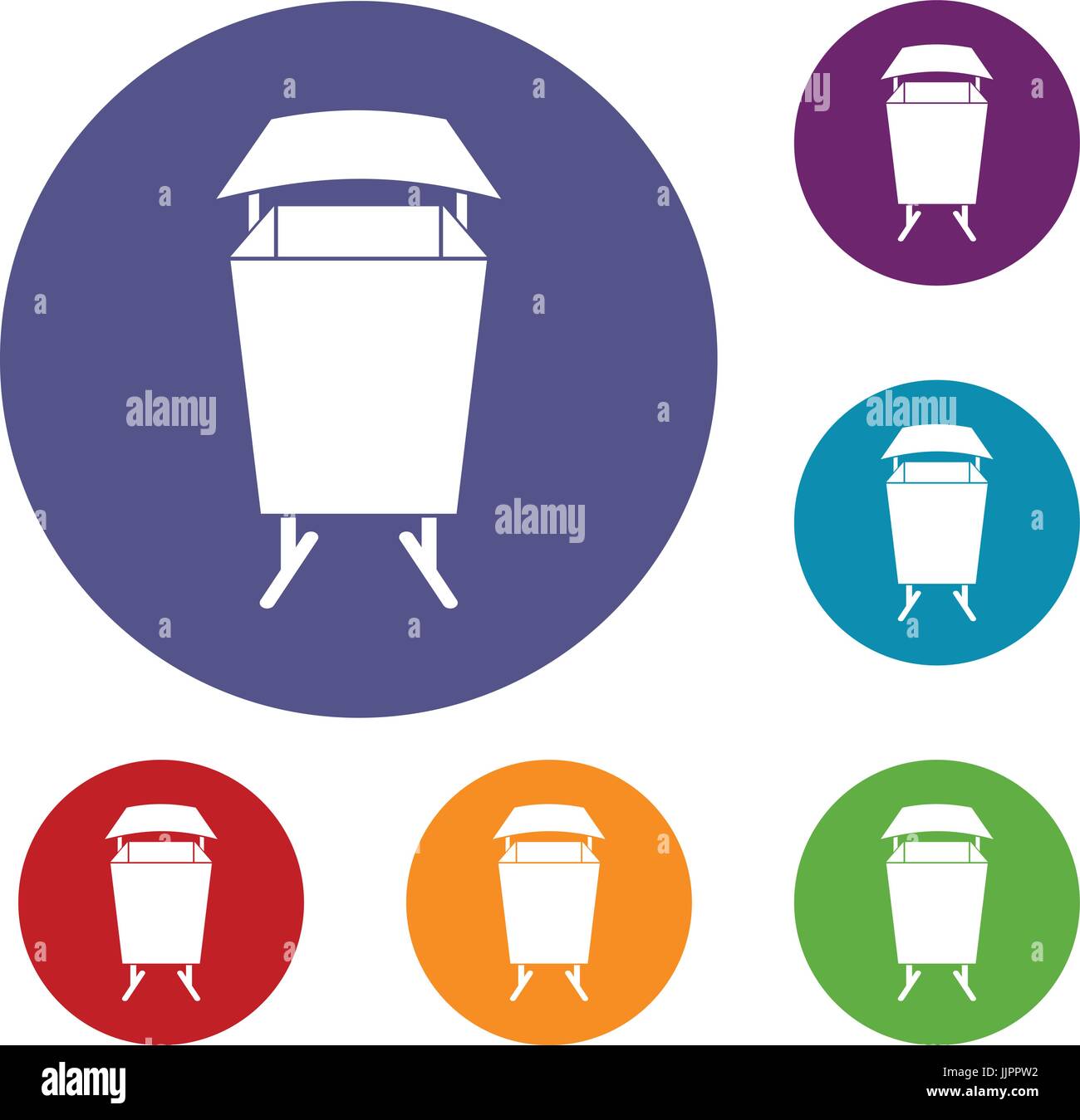 Litter waste bin icons set Stock Vector Image & Art - Alamy
