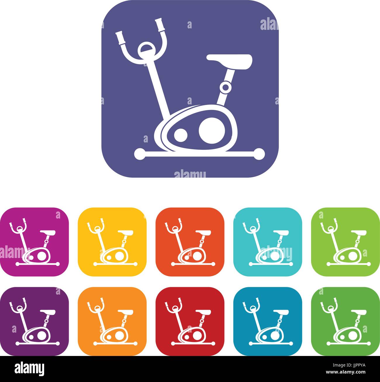 Exercise bike icons set Stock Vector Image & Art - Alamy