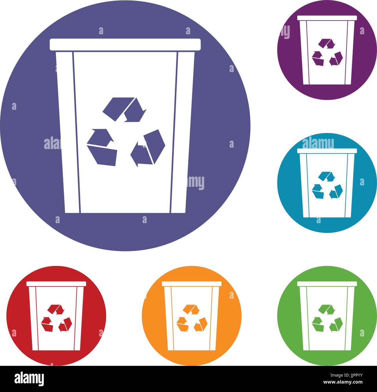 Trash bin with recycle symbol icons set Stock Vector Image & Art - Alamy