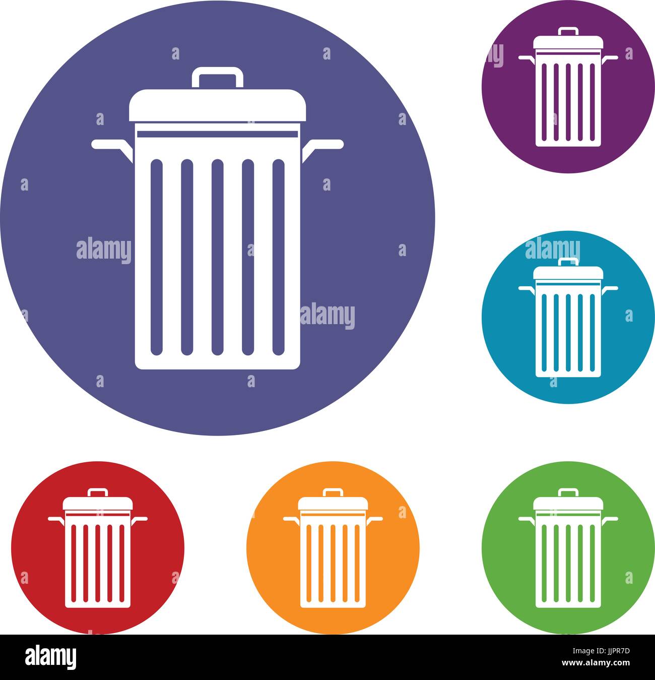 Metal trash can icons set Stock Vector Image & Art - Alamy
