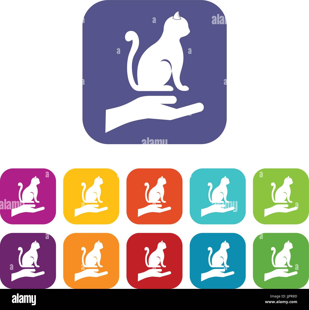 Hand holding a cat icons set Stock Vector Image & Art - Alamy