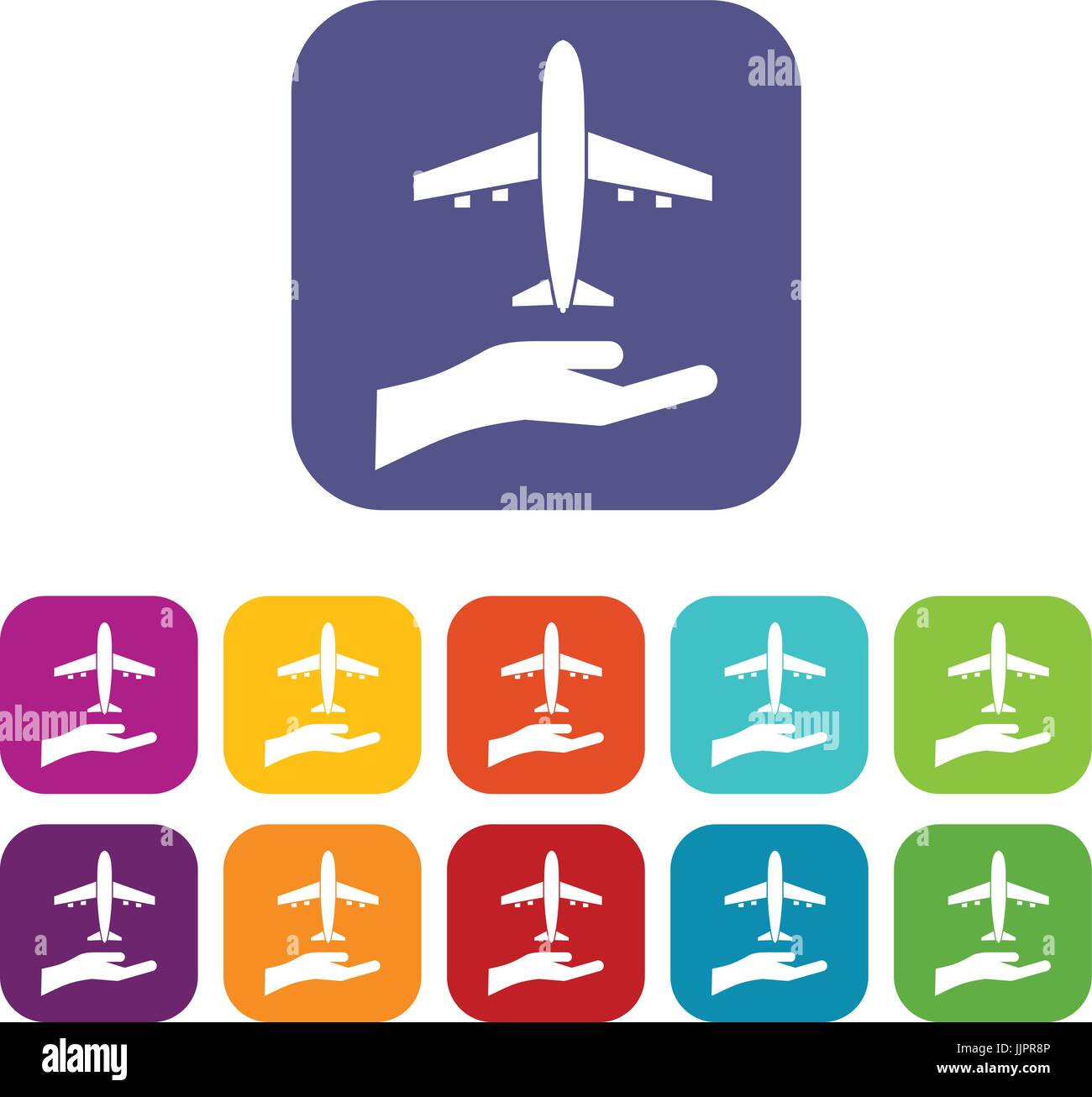 Airplane and palm icons set Stock Vector Image & Art - Alamy