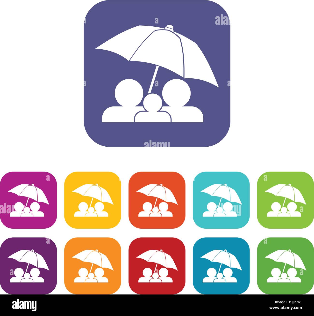Family under umbrella icons set Stock Vector Image & Art - Alamy