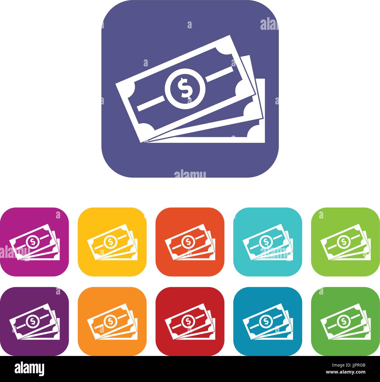 Stack of dollar bills icons set Stock Vector Image & Art - Alamy