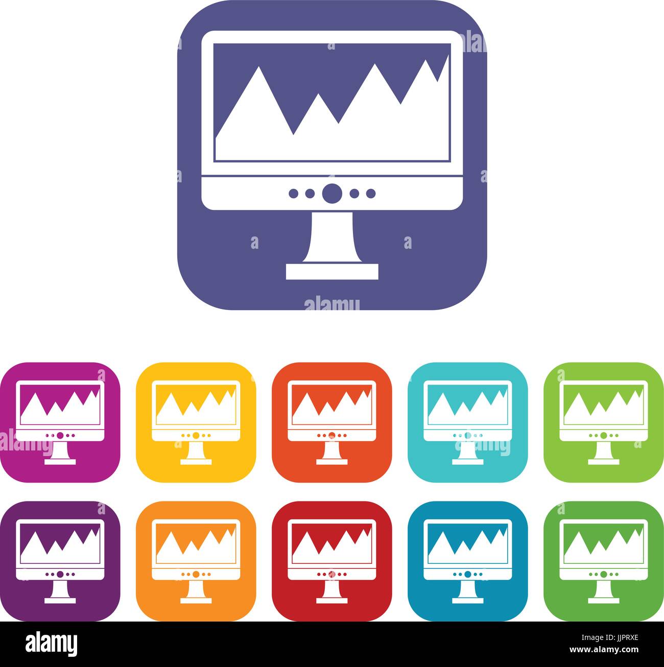 Monitor and a chart icons set Stock Vector Image & Art - Alamy