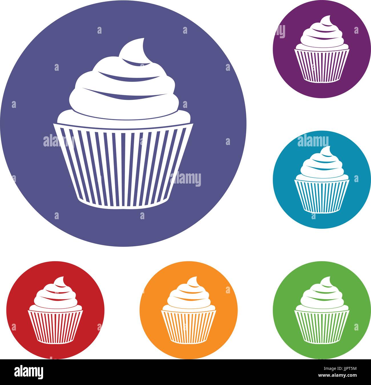 Cupcake icons set Stock Vector Image & Art - Alamy