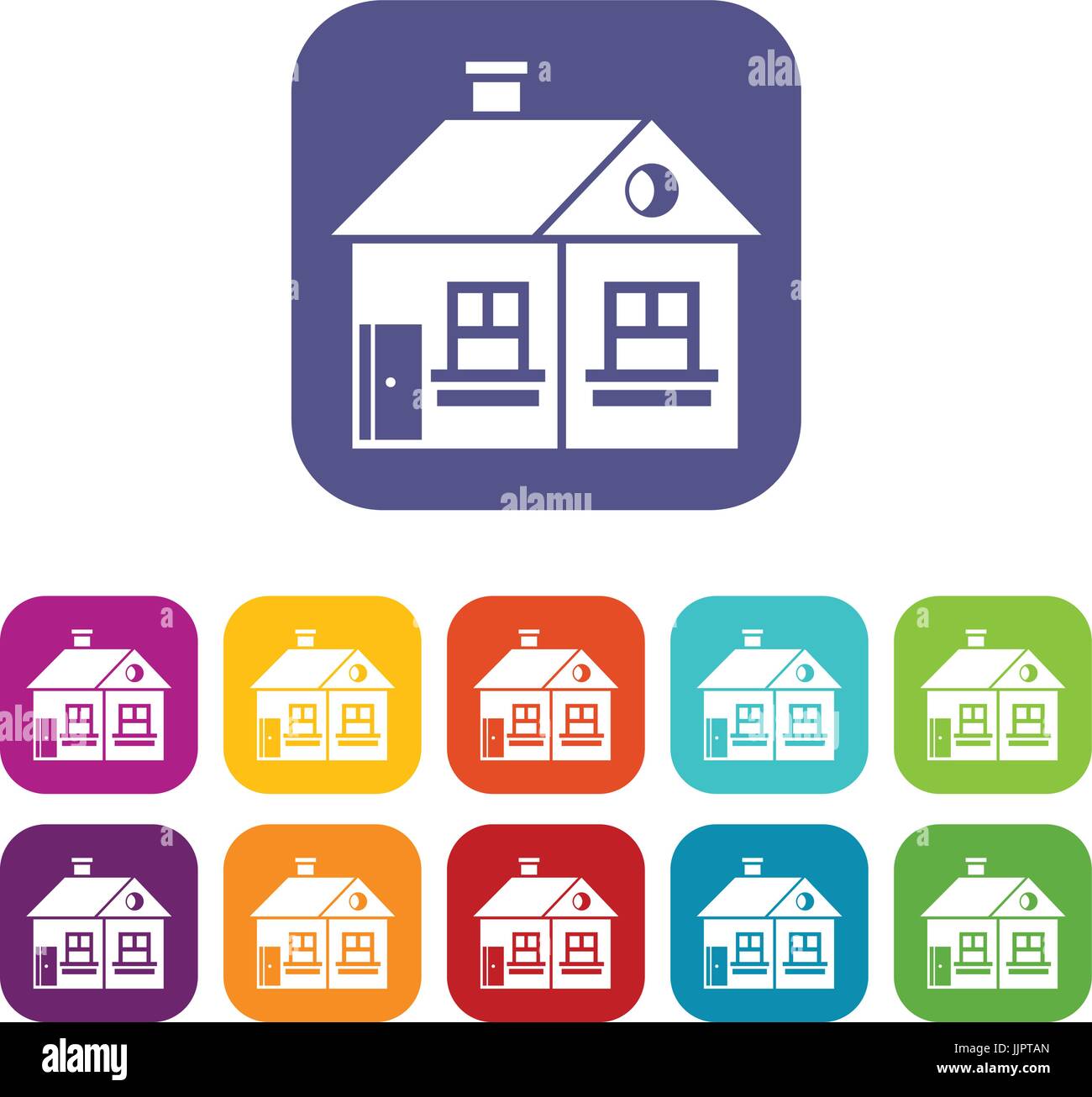 Large single-storey house icons set Stock Vector Image & Art - Alamy