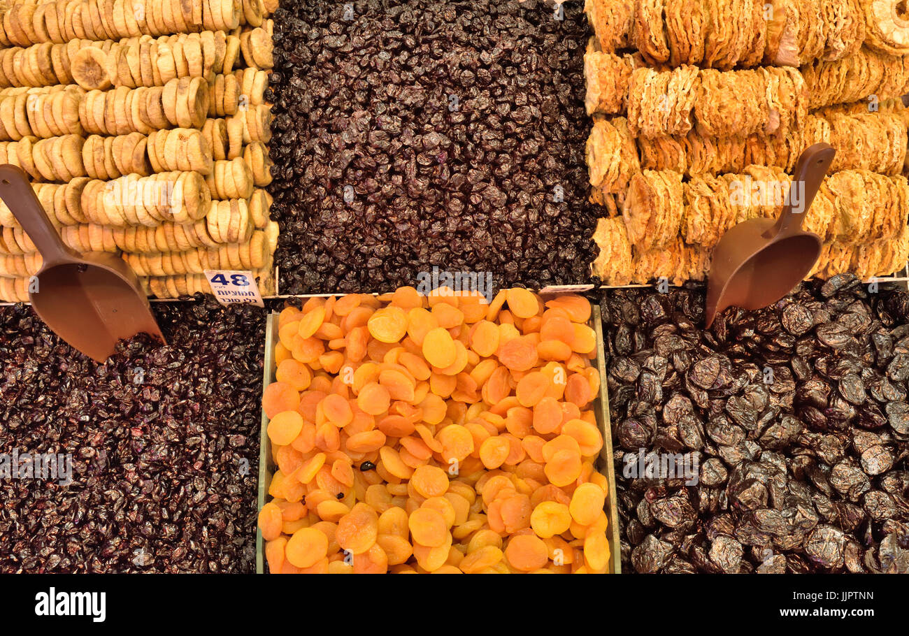 Dry fruits in the market of Mahane Yehuda Jerusalem Israel Stock Photo ...
