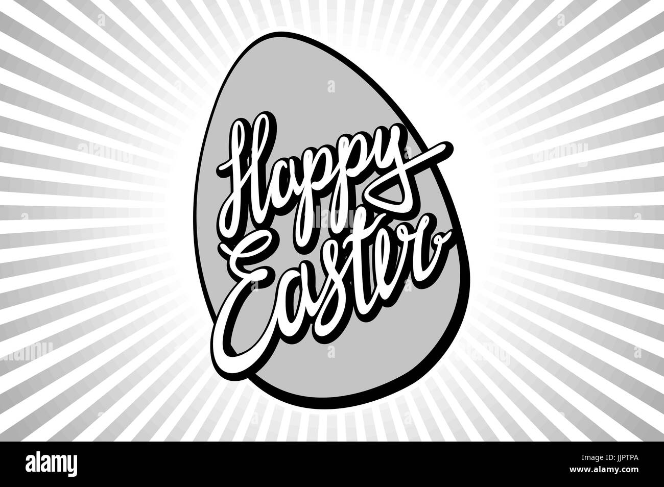 vector holiday illustration of handwritten Easter retro label and light ...