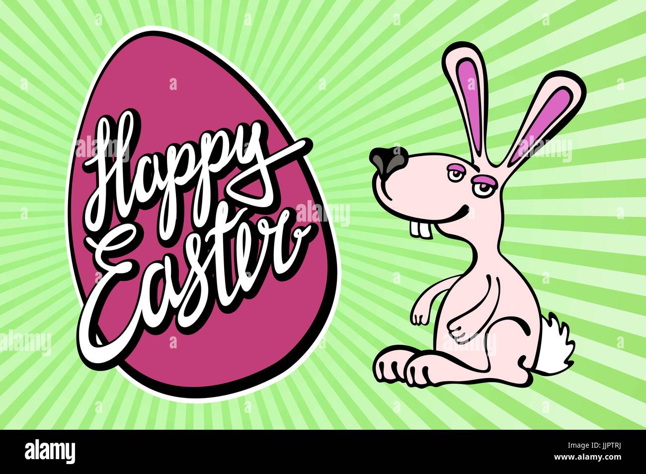 Cute easter card with paper bunny art Stock Vector Image & Art - Alamy