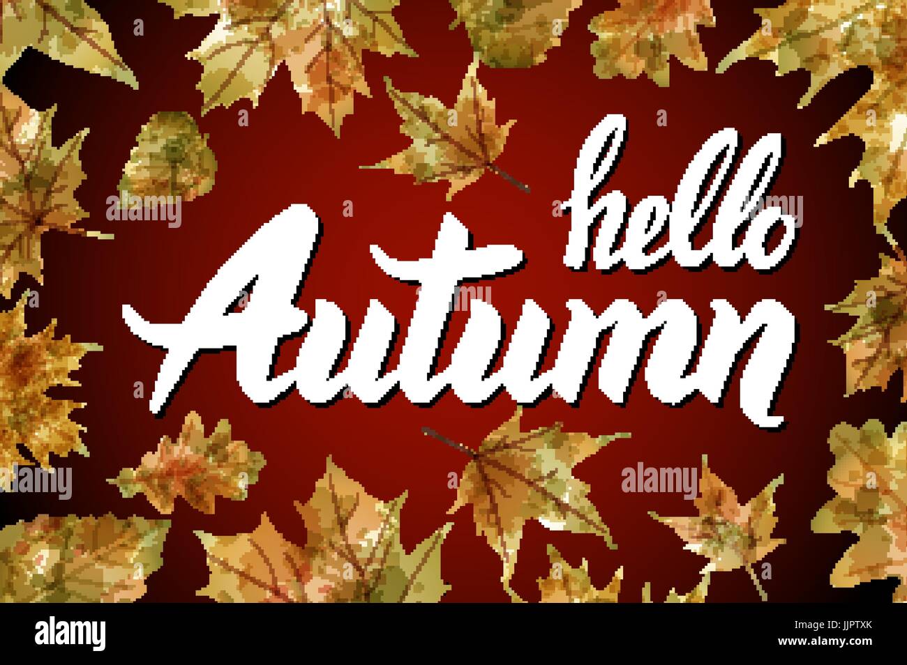 Hello, Autumn. Goodbye, Summer. The trend calligraphy. Vector ...