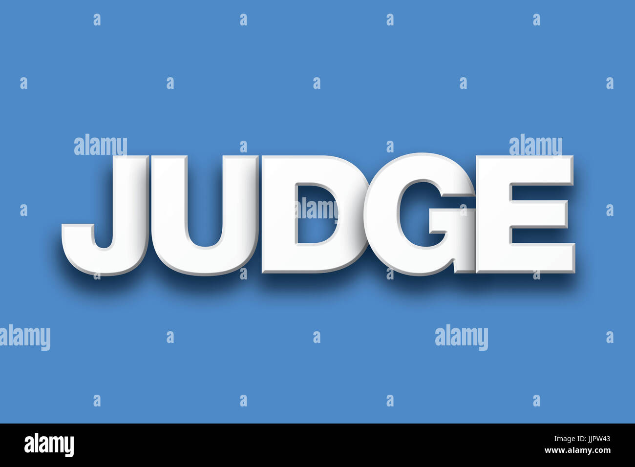 The word Judge concept written in white type on a colorful background ...
