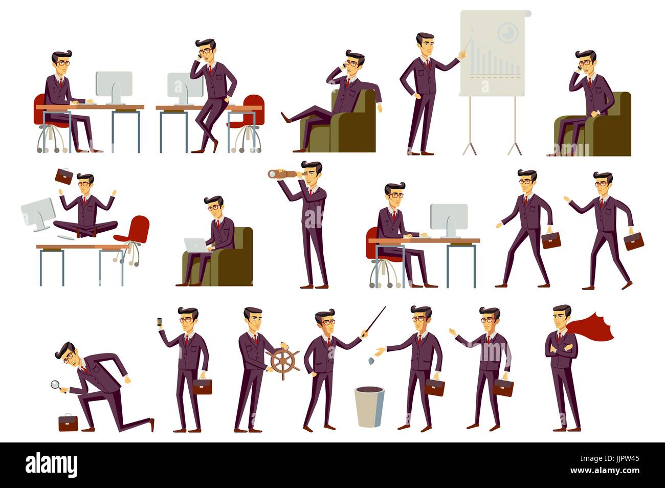 young cartoon businessman in suit vector Stock Vector Image & Art - Alamy