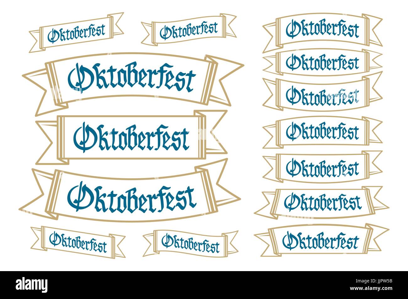 Oktoberfest banners in bavarian colors vector set. Bavaria festival ...