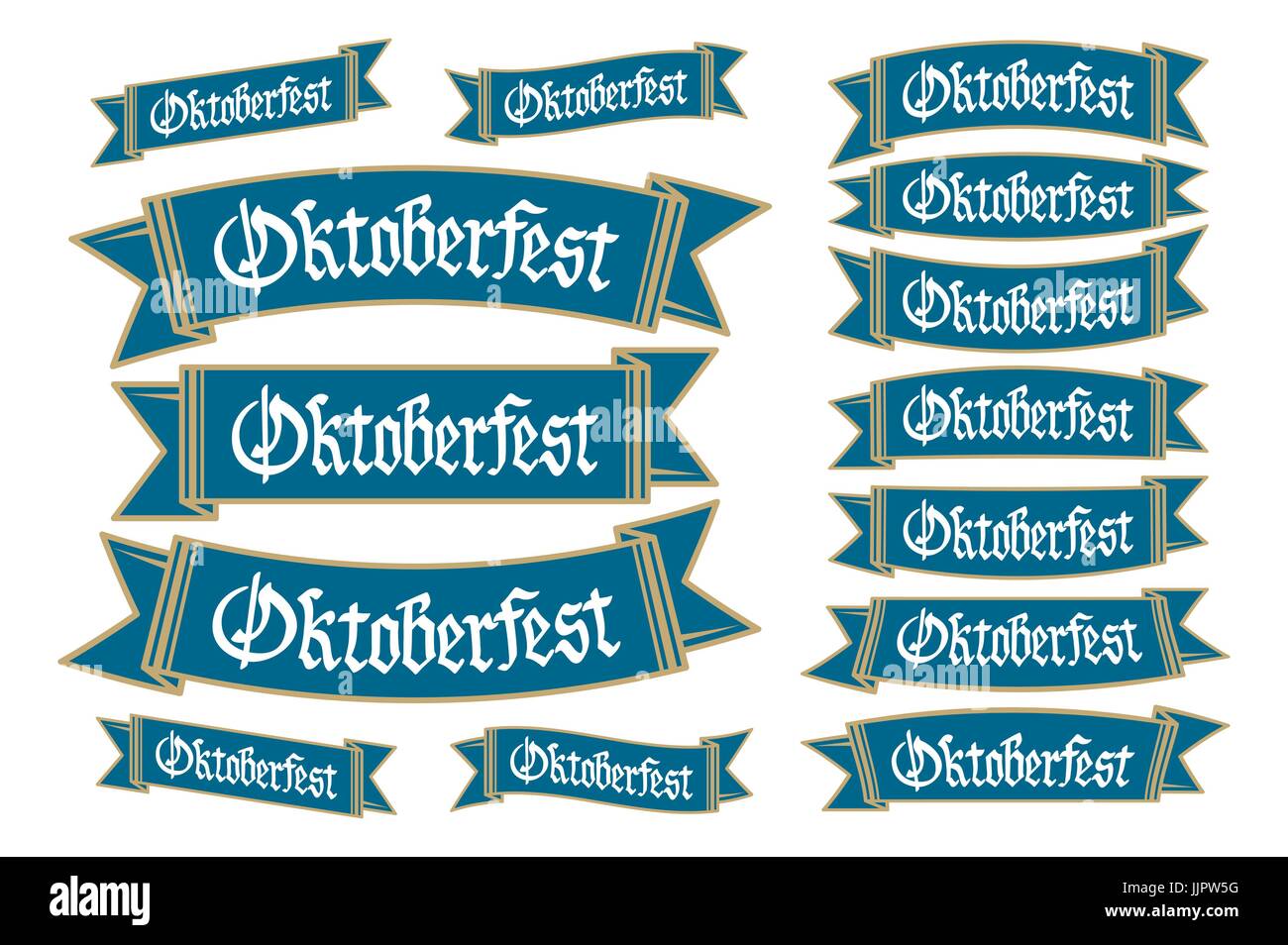 Oktoberfest banners in bavarian colors vector set. Bavaria festival ...