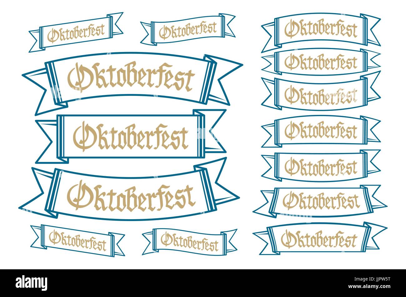 Oktoberfest banners in bavarian colors vector set. Bavaria festival ...