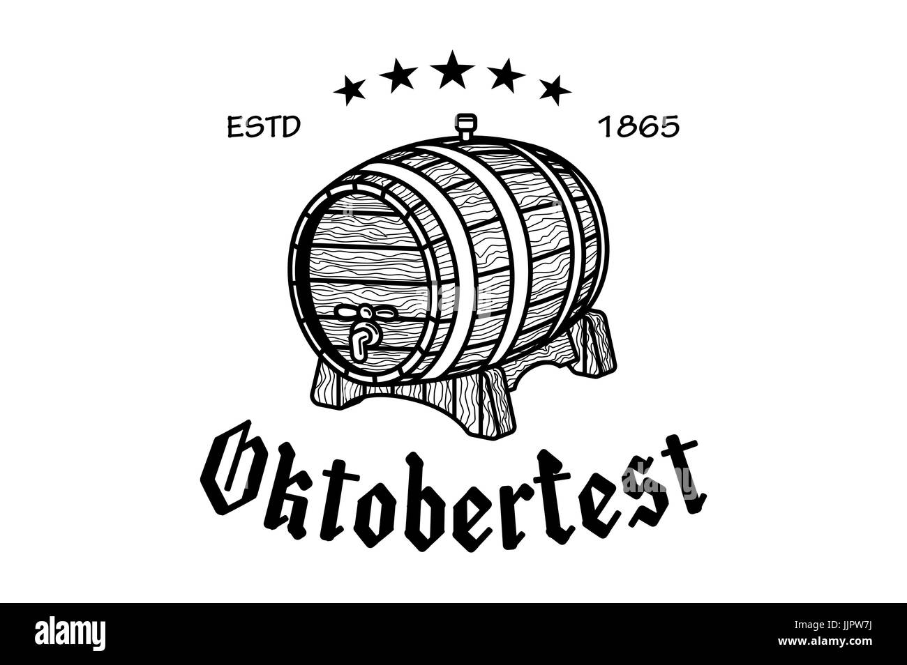 Retro styled rubber stamp with beer barrel, mug and the text Beer ...