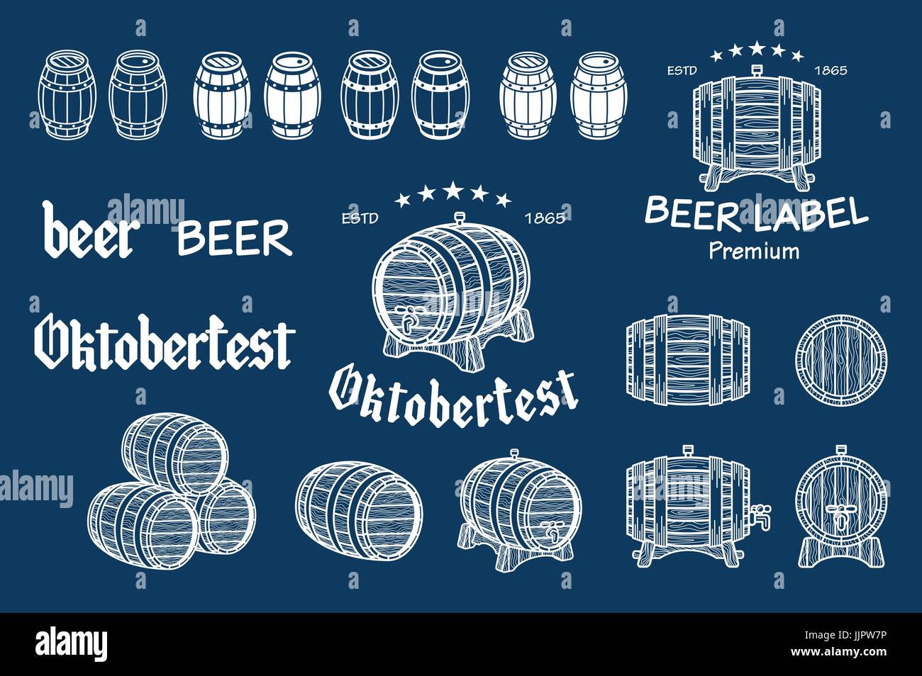 Vector barrel drawn on the chalkboard. Eps8. RGB. One global color ...