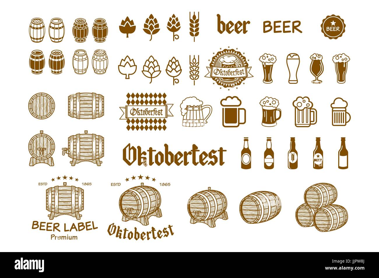 Beer Label and Logos vector drink icon art Stock Vector Image & Art - Alamy