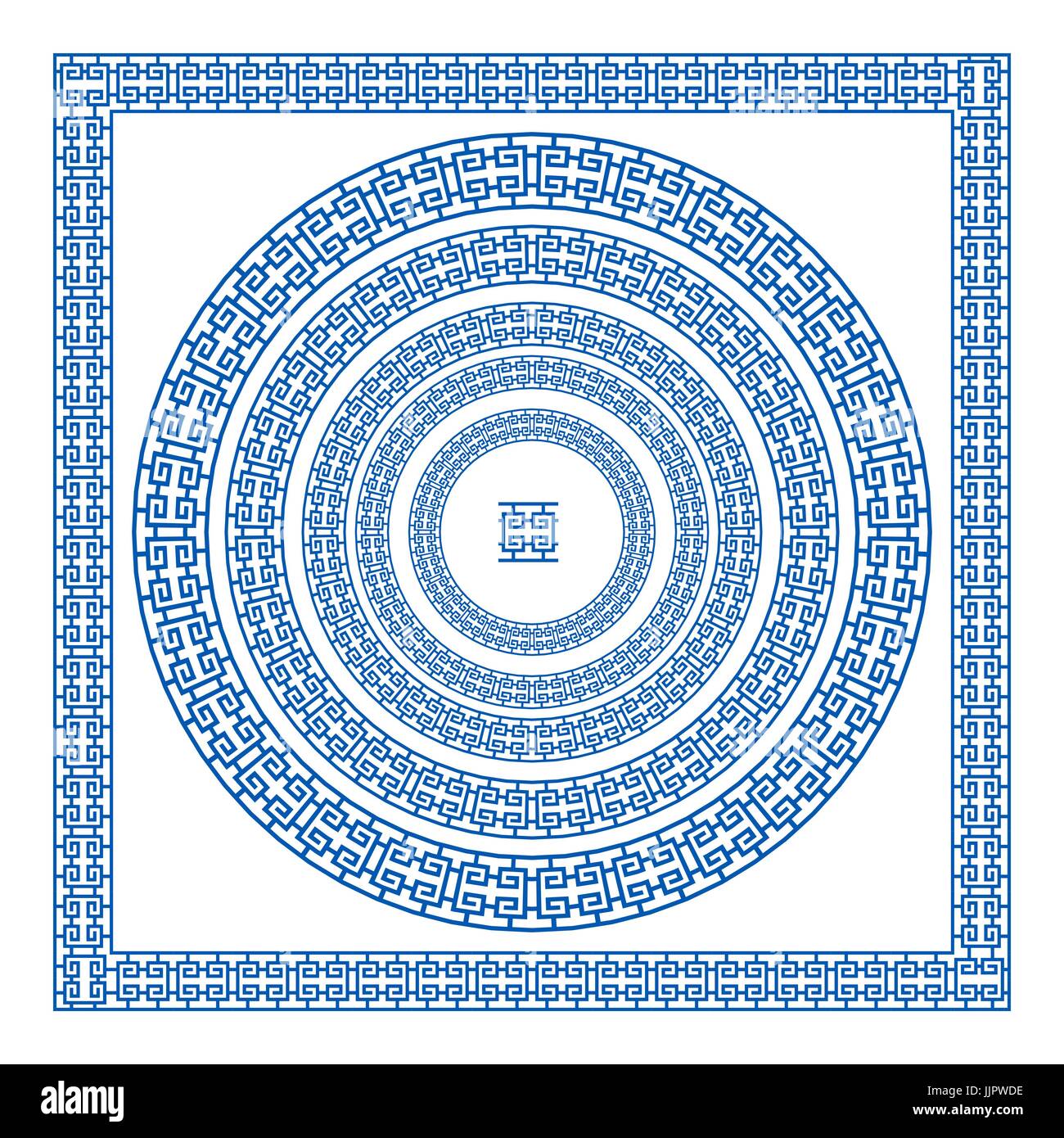 Set of vector brushes to create Greek Meander patterns and samples of ...