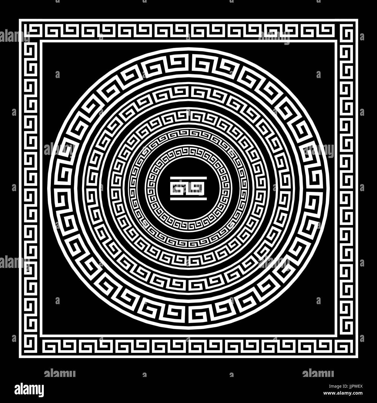 Greek traditional meander border set. Vector antique frame pack ...