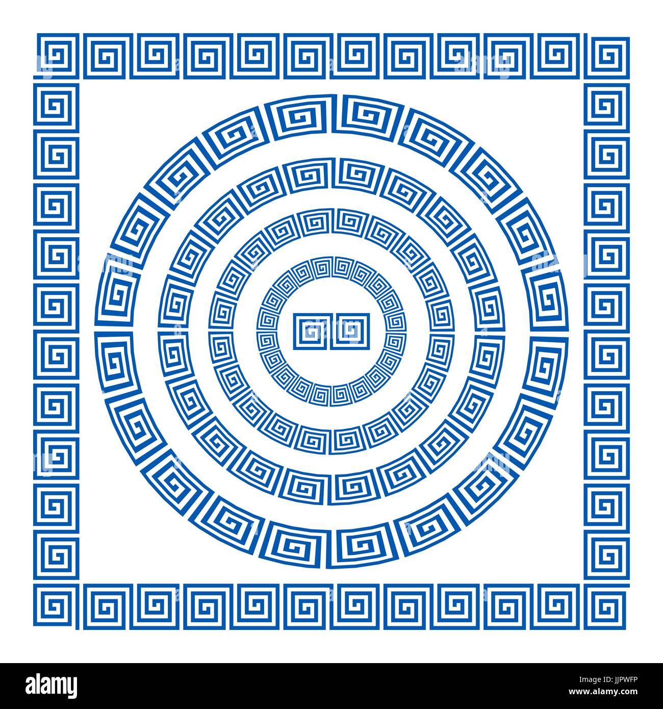 Set of brushes to create the Greek Meander patterns. Greek traditional ...